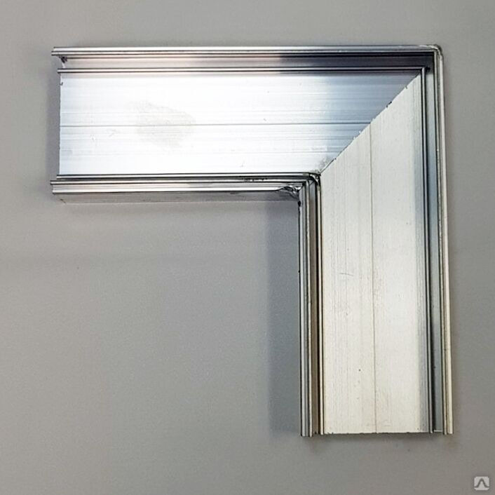 Готовый сварной угол из профиля Flexy LINE 50 для натяжных потолков без покраски алюминий, цена ...